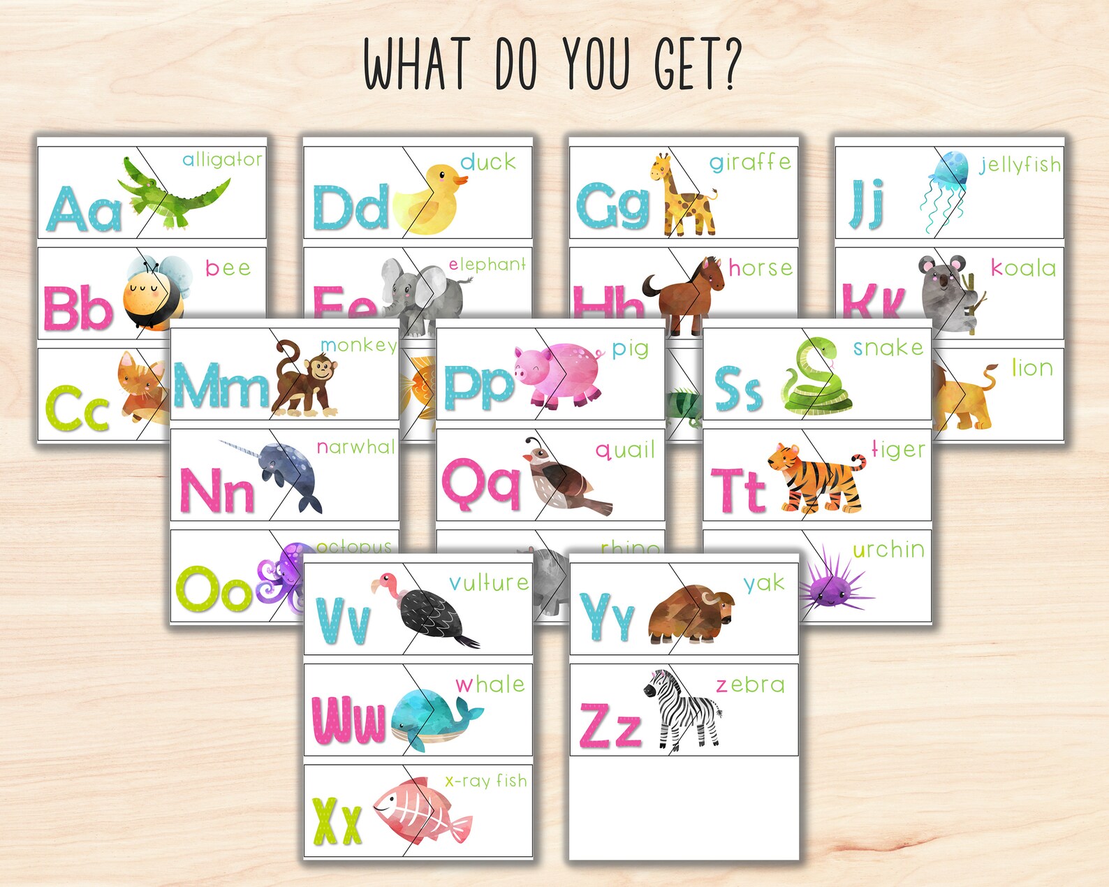 Printable Alphabet Puzzle, Animals ABC Printable Activity, Toddler ...