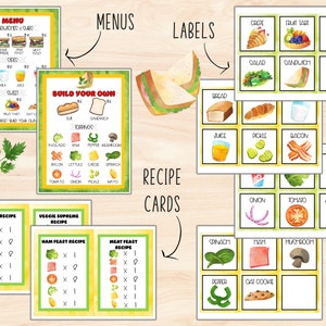 Sandwich Shop Dramatic Play, Sub Shop Pretend Play Set Printable, Cafe ...