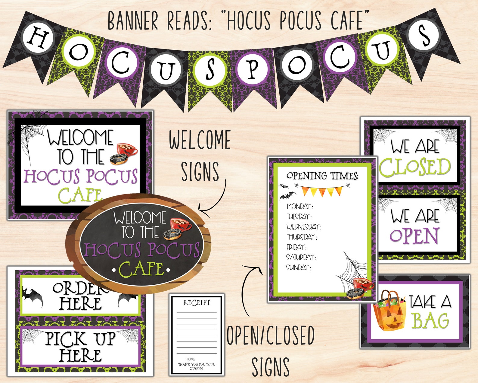 Halloween Hocus Pocus Cafe Dramatic Play, Printable Pretend Playset ...