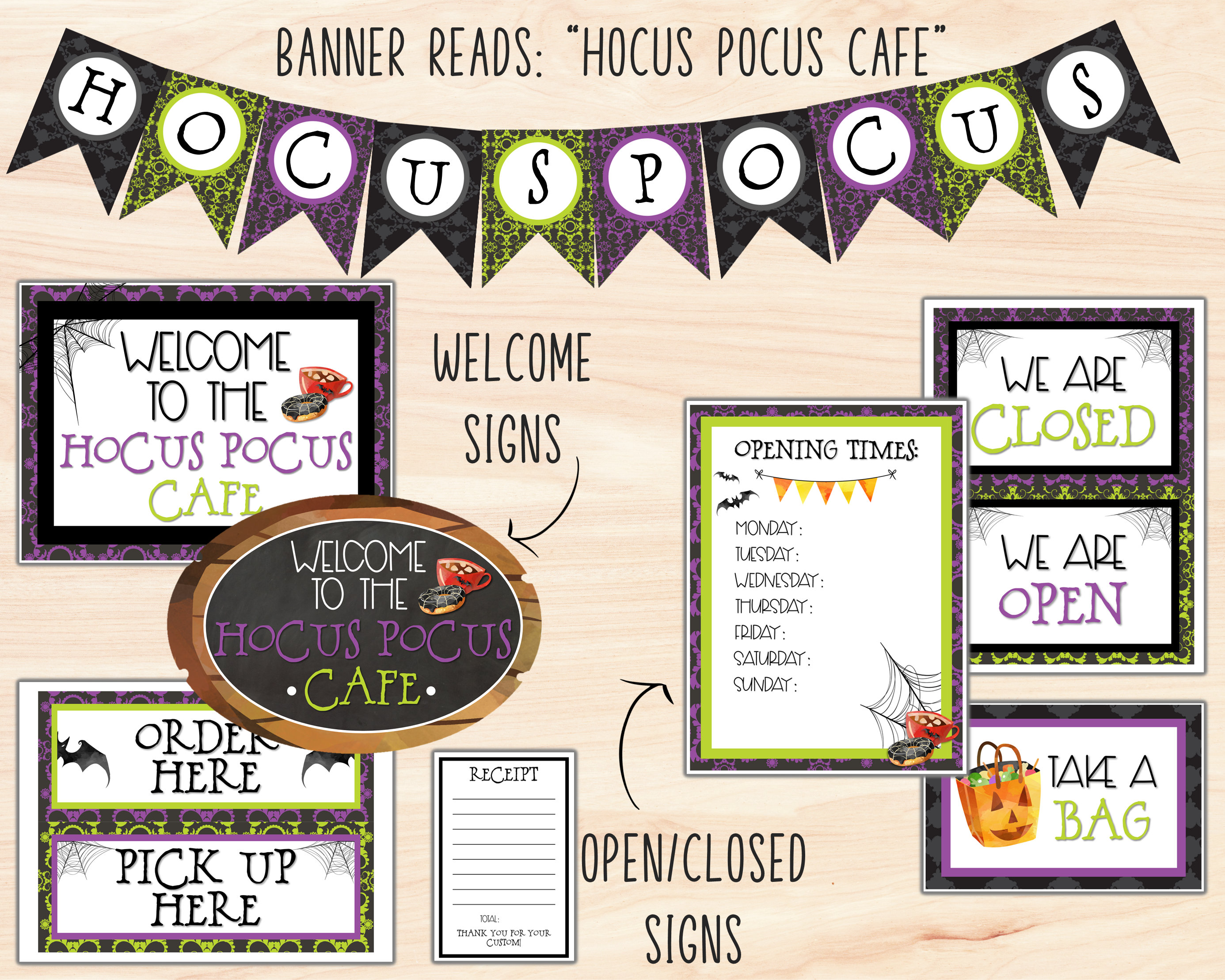 Halloween Hocus Pocus Cafe Dramatic Play, Printable Pretend Playset ...