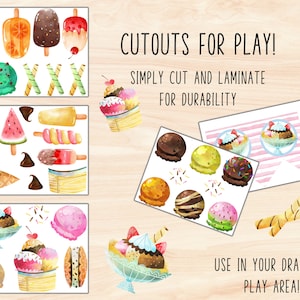 Dramatic Play Printable Ice Cream Parlor, Pretend Play Set, Imaginative ...