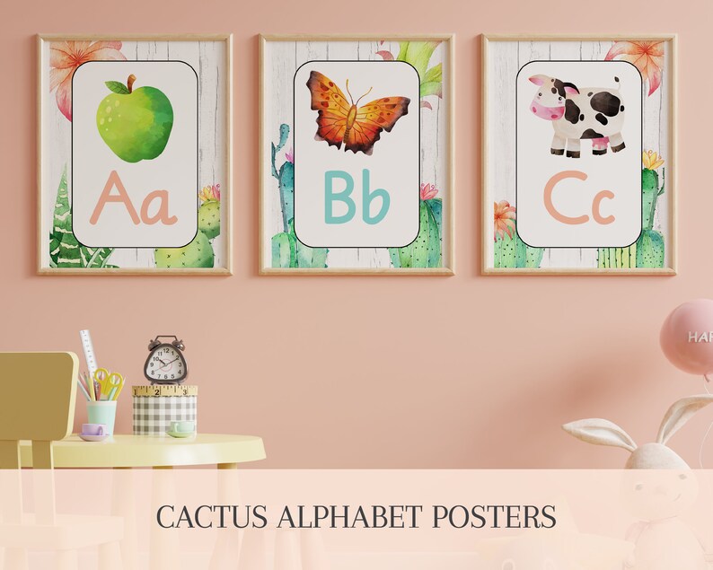 Watercolour Alphabet Preschool Printable Posters Kindergarten - Etsy