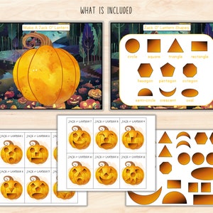 Halloween Shapes Jack O' Lantern Printable Toddler Activity, Halloween ...