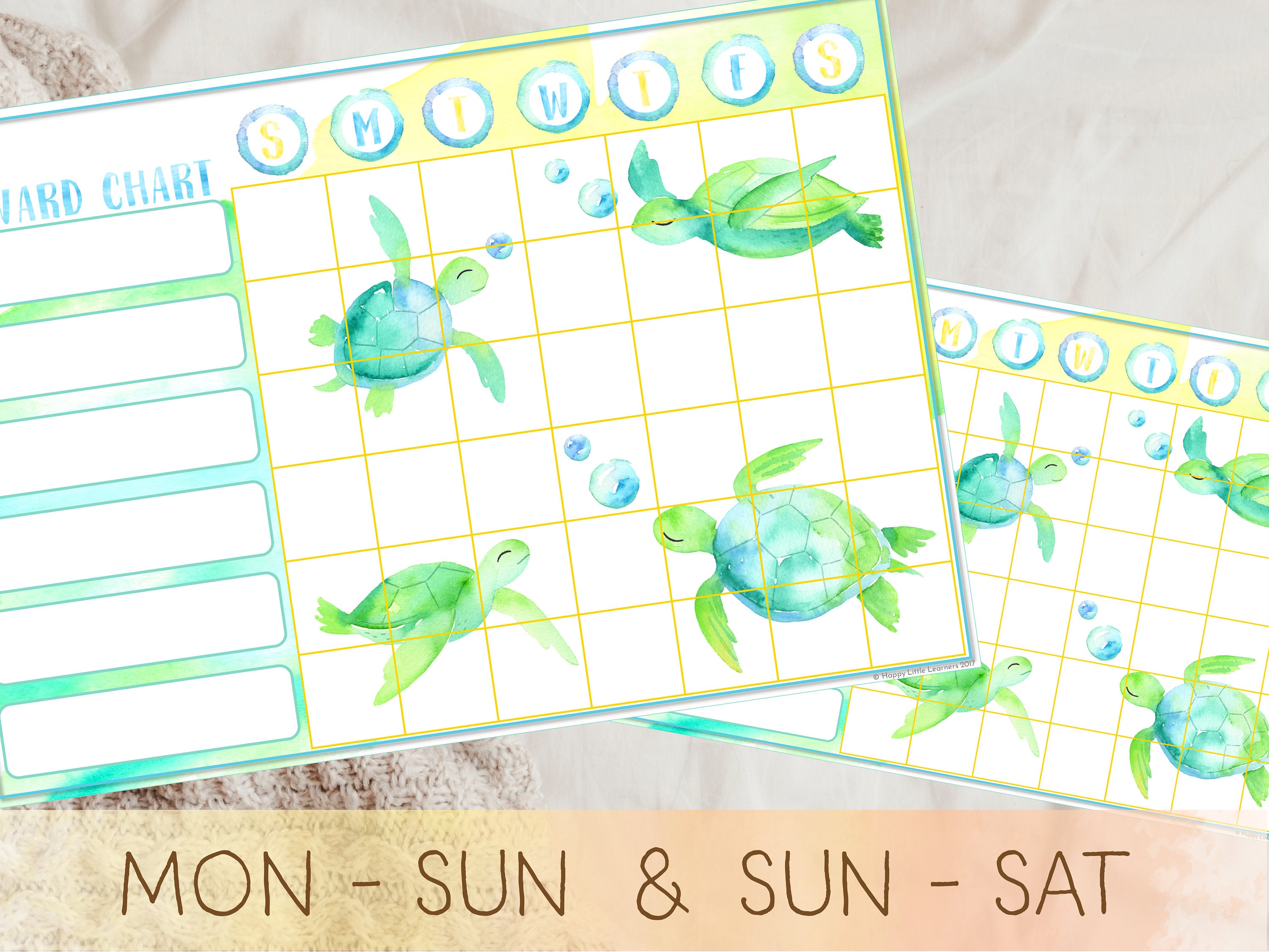 Sea Turtle Chore Chart | Toddler Reward Chart | Kids Routine ...