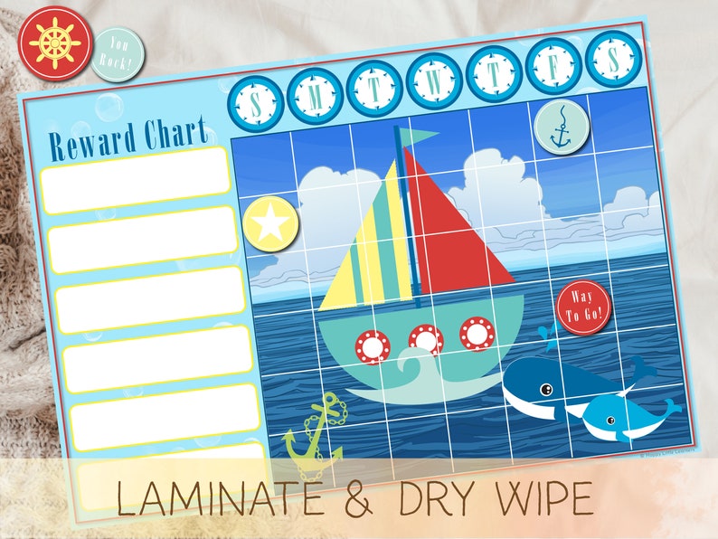 Sail Boat Chore Chart | Toddler Reward Chart | Editable Printable ...