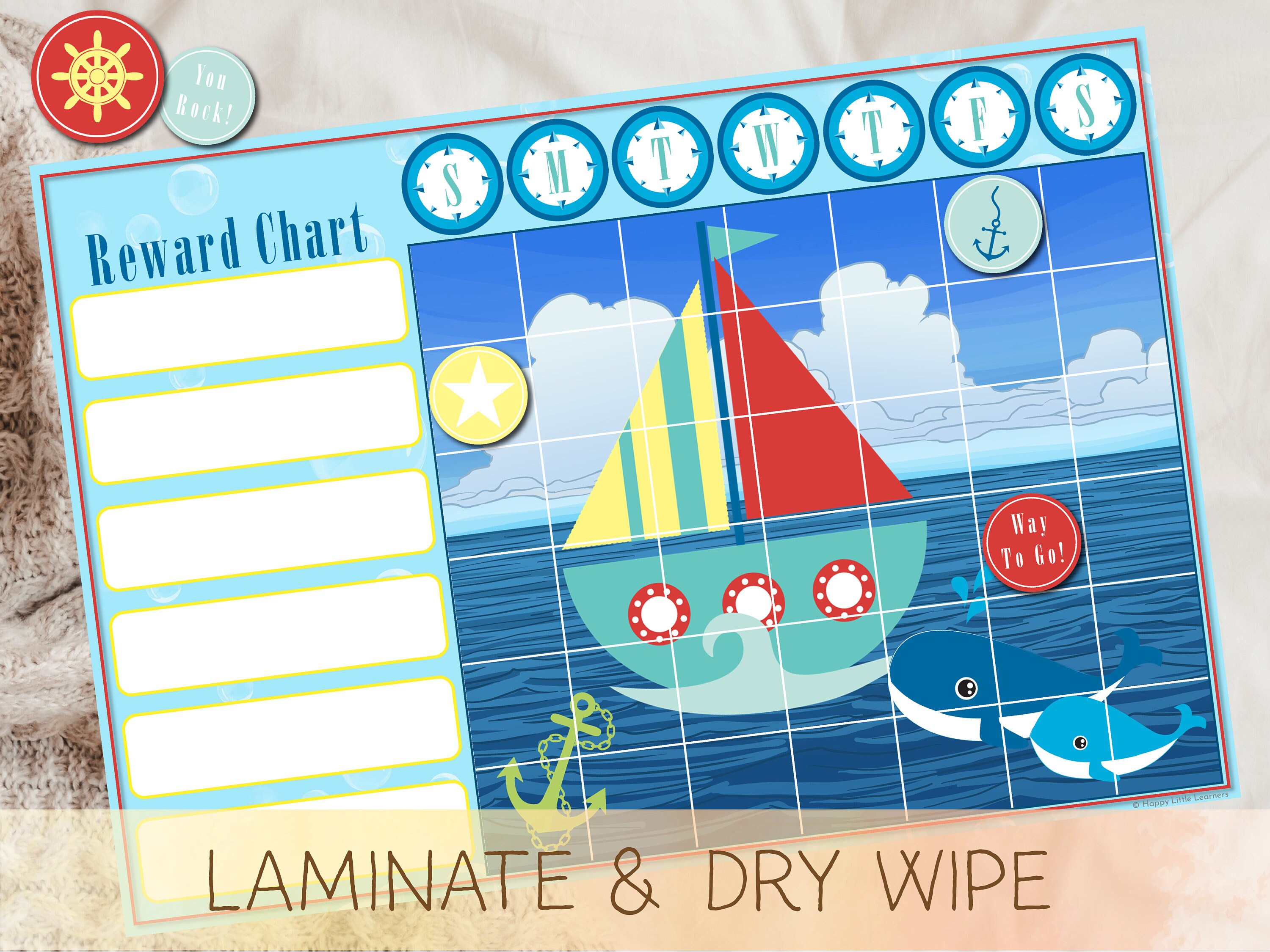 Sail Boat Chore Chart | Toddler Reward Chart | Editable Printable ...