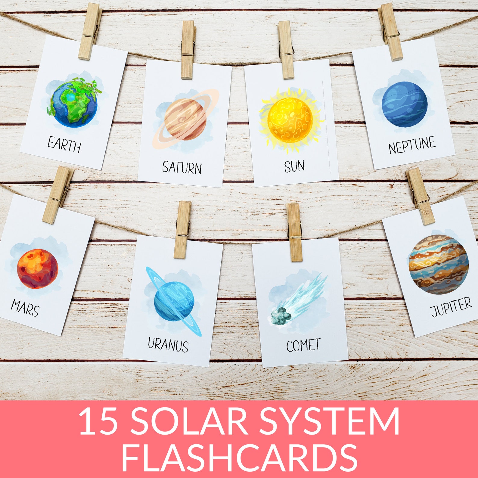 Solar System Planet Flashcards Preschool Printables, Montessori Space ...