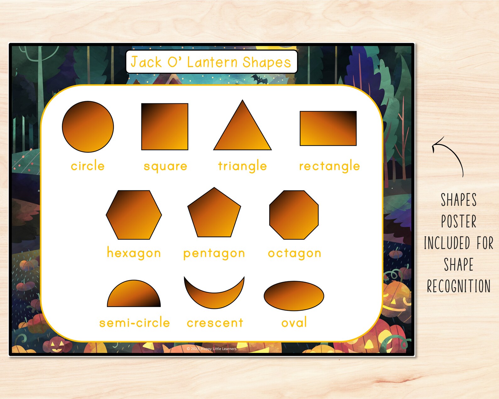 Halloween Shapes Jack O' Lantern Printable Toddler Activity, Halloween ...