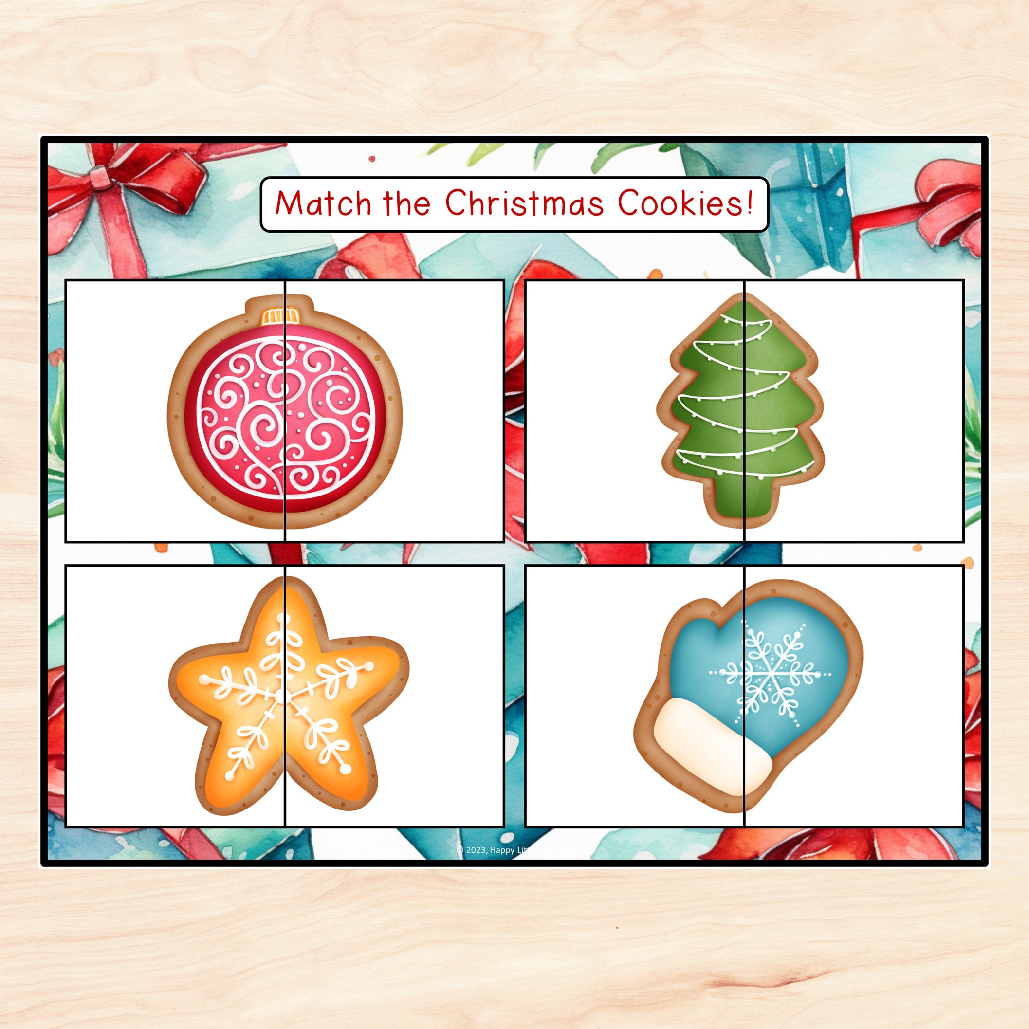Christmas Cookies Matching Activity, Holiday Cookies Match, Toddler ...