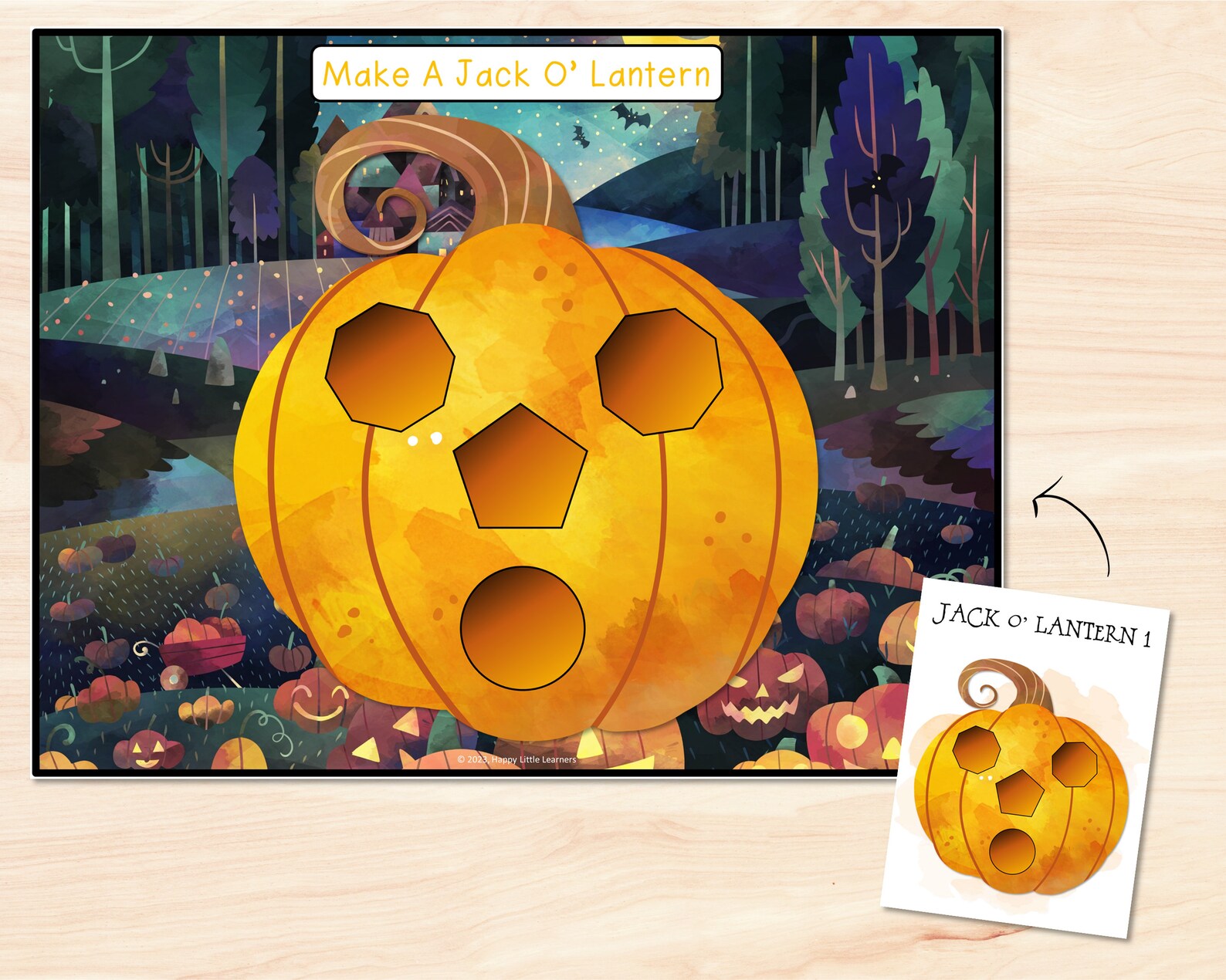 Halloween Shapes Jack O' Lantern Printable Toddler Activity, Halloween ...