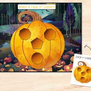 Halloween Shapes Jack O' Lantern Printable Toddler Activity, Halloween ...