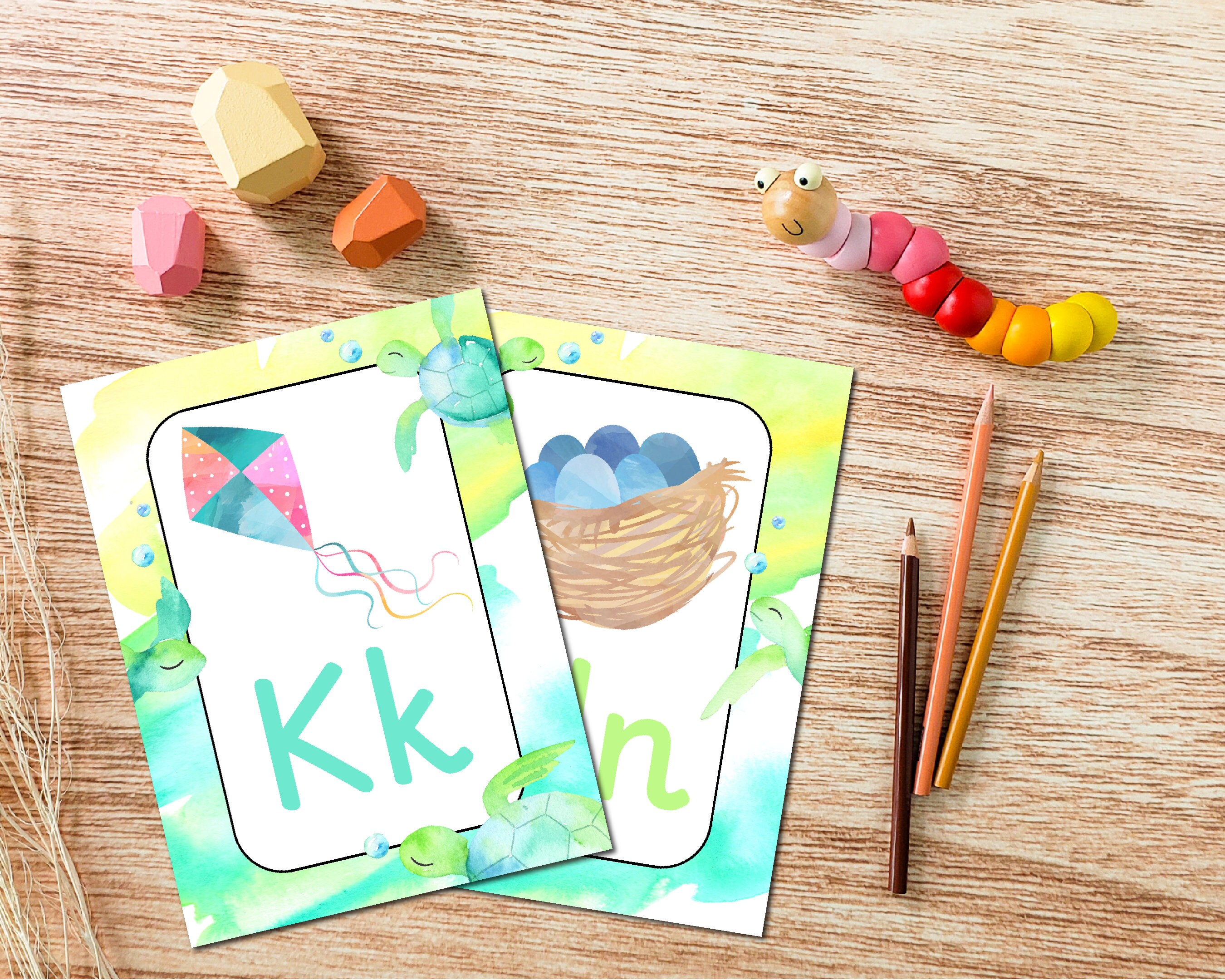 Watercolour Alphabet Preschool Printable Posters, Kindergarten ABC ...