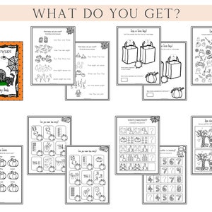 Halloween Activity Pages Printable Bundle, Holiday Preschool Prek ...
