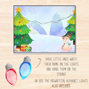 Christmas Lights Name Activity, Holiday Lights Name Craft, Toddler Name ...