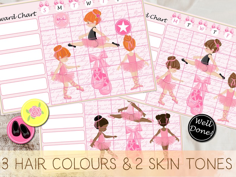Ballet Chore Chart Toddler Reward Chart Editable Printable - Etsy UK