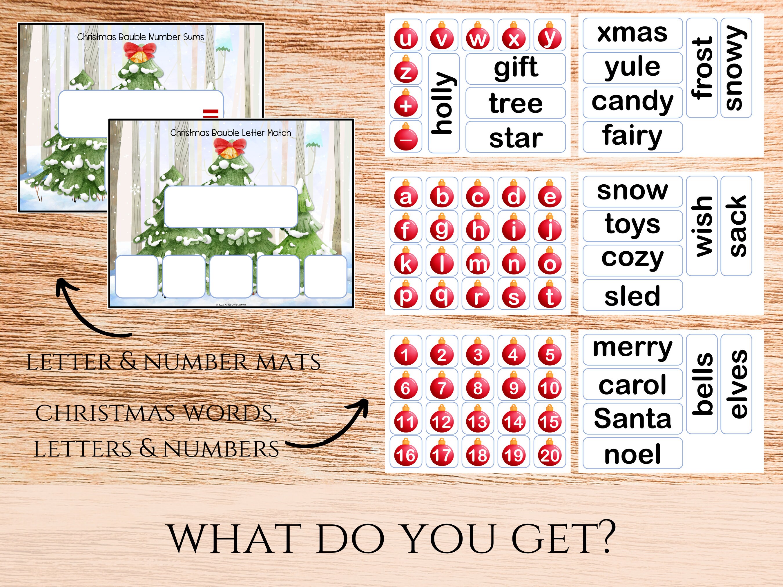 Christmas Word Game, Christmas Number Sums, Printable Letter Word ...