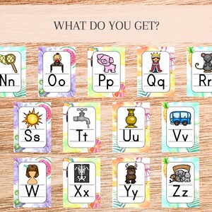 Alphabet Preschool Printable Posters, Learning the Alphabet Watercolor ...