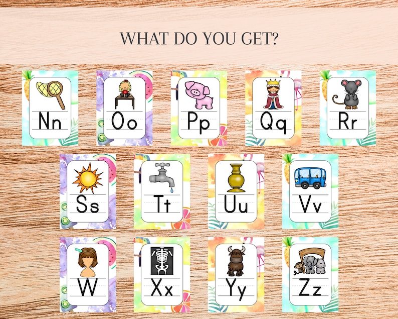 Alphabet Preschool Printable Posters, Learning the Alphabet Watercolor ...
