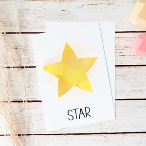 Watercolor 2D Shapes Flashcards Preschool Printables, Montessori Shape ...