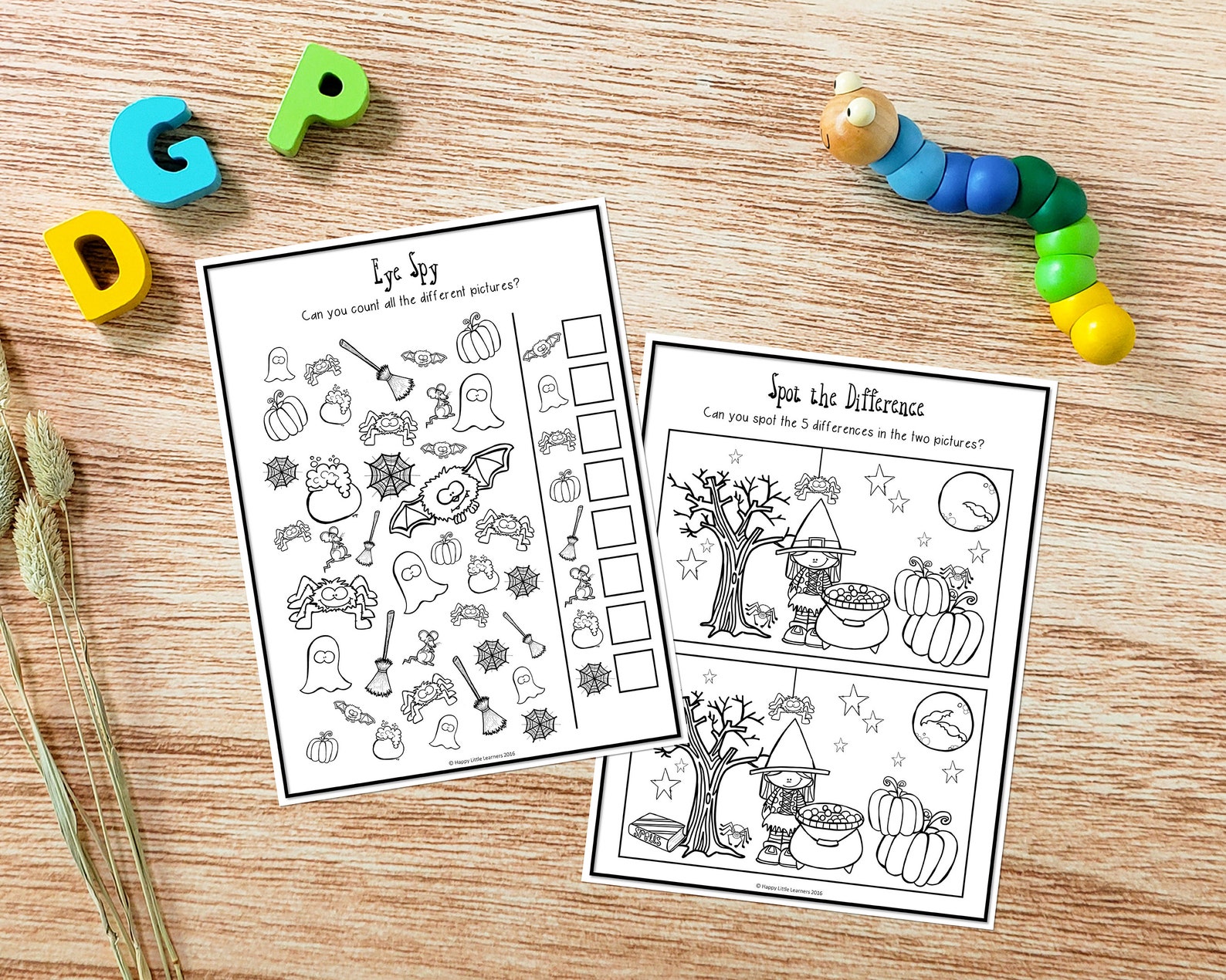 Halloween Activity Pages Printable Bundle, Holiday Preschool Prek ...