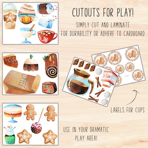 Christmas Gingerbread Bakery Dramatic Play, Printable Pretend Playset ...