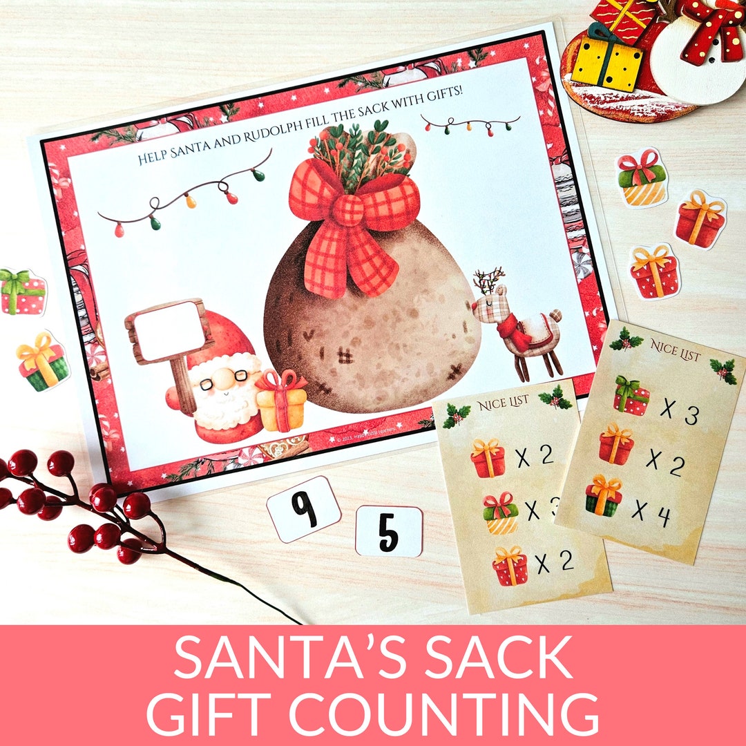 Christmas Santa Sack Gift Counting, Xmas Math Fun, Toddler Christmas ...