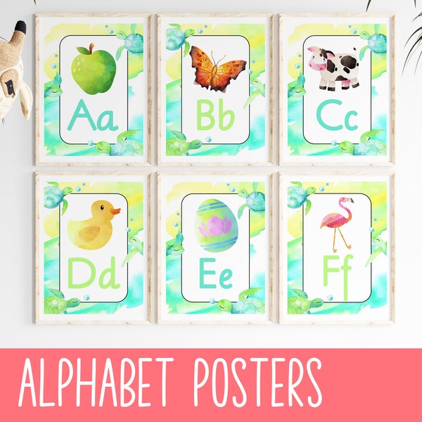 Watercolour Alphabet. Flashcards - Etsy