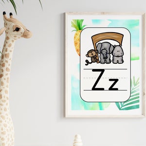 Alphabet Preschool Printable Posters, Learning the Alphabet Watercolor ...