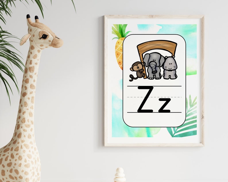 Alphabet Preschool Printable Posters, Learning the Alphabet Watercolor ...