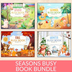 Seasons Busy Book Printables, Set of 4 Homeschool Toddler Busy Books ...