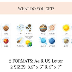 Solar System Planet Flashcards Preschool Printables - Etsy