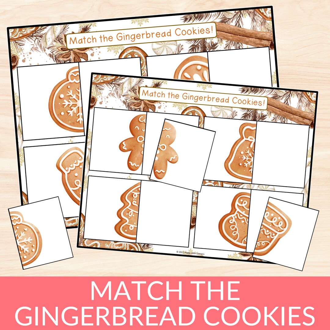 Christmas Matching Cookies Activity, Gingerbread Cookie Match, Toddler ...