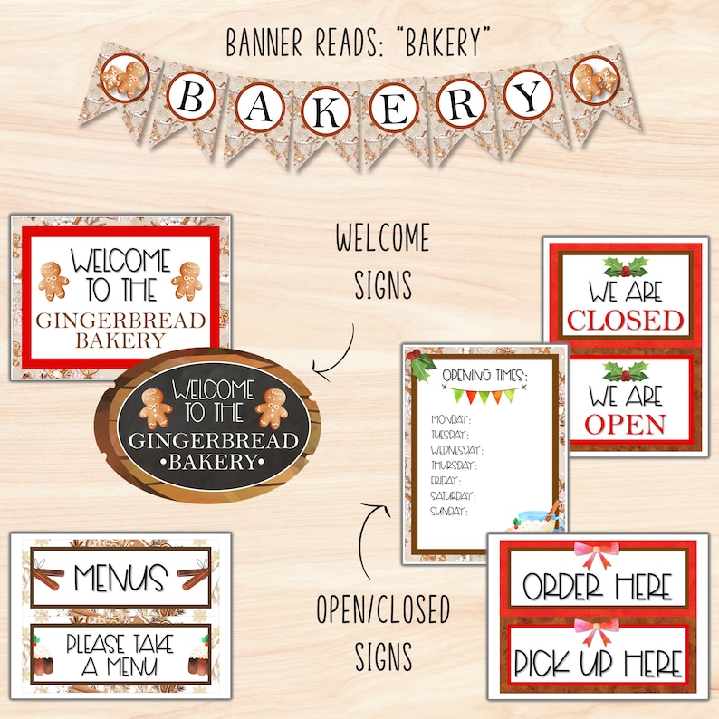 Christmas Gingerbread Bakery Dramatic Play, Printable Pretend Playset ...