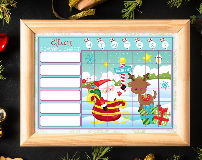 Editable Christmas Reward Chart for Kids Daily Routine Chart Kids Chore ...