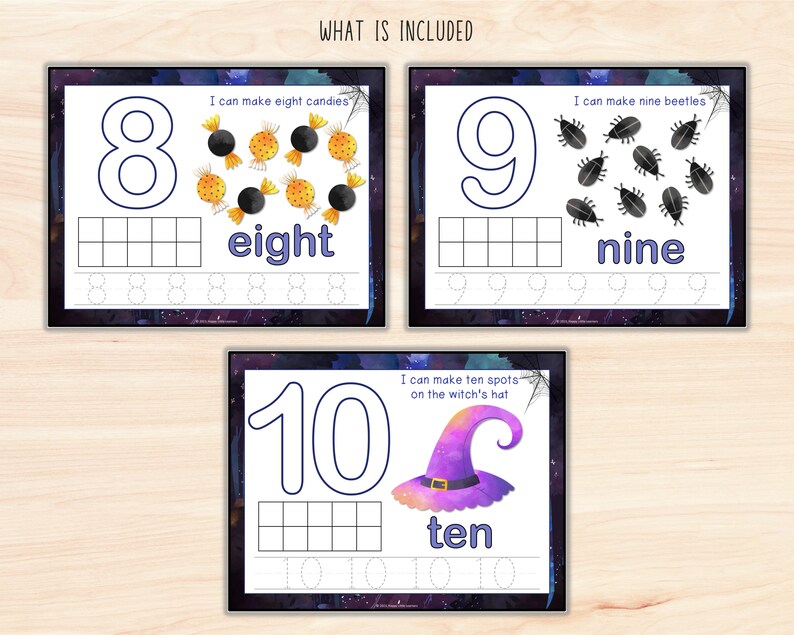 Halloween Playdough Mats Numbers 1-10, Printable Toddler Activity ...