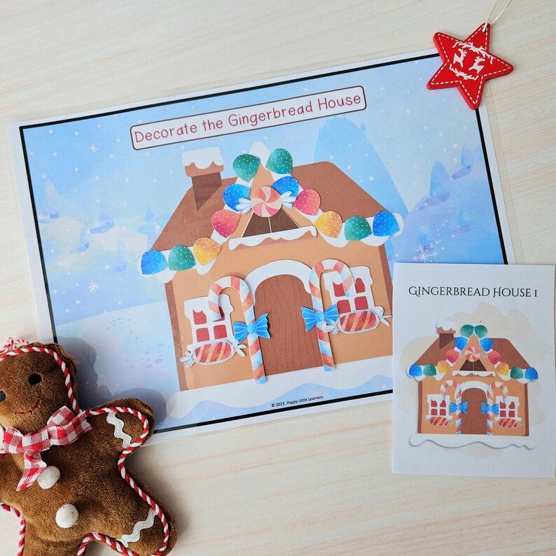 Gingerbread House Decorating Activity, Christmas Gingerbread Toddler ...