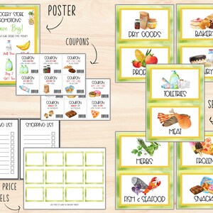 Grocery Shop Dramatic Play, Pretend Play Printable, Groceries Pretend ...