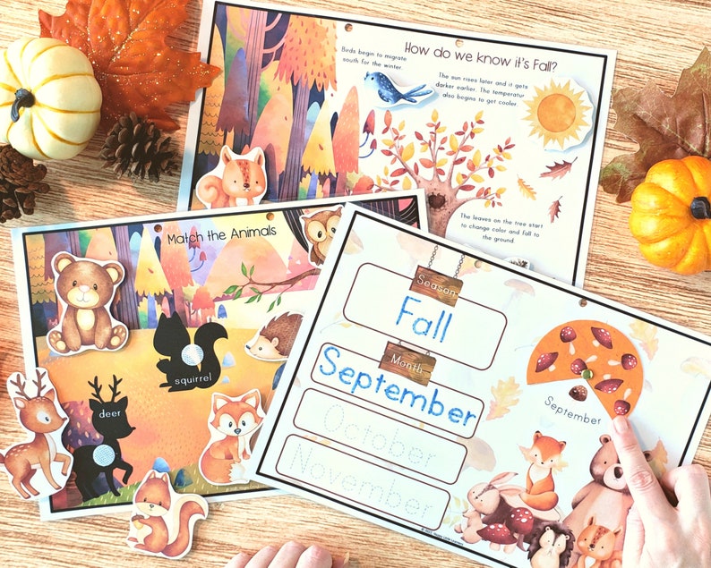 Fall Busy Book Printable, Kids Homeschool Busy Book, Toddler Autumn ...
