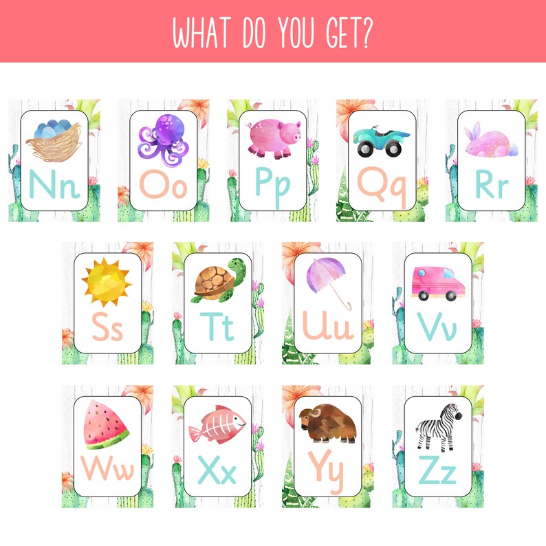 Watercolour Alphabet Preschool Printable Posters, Kindergarten ABC ...