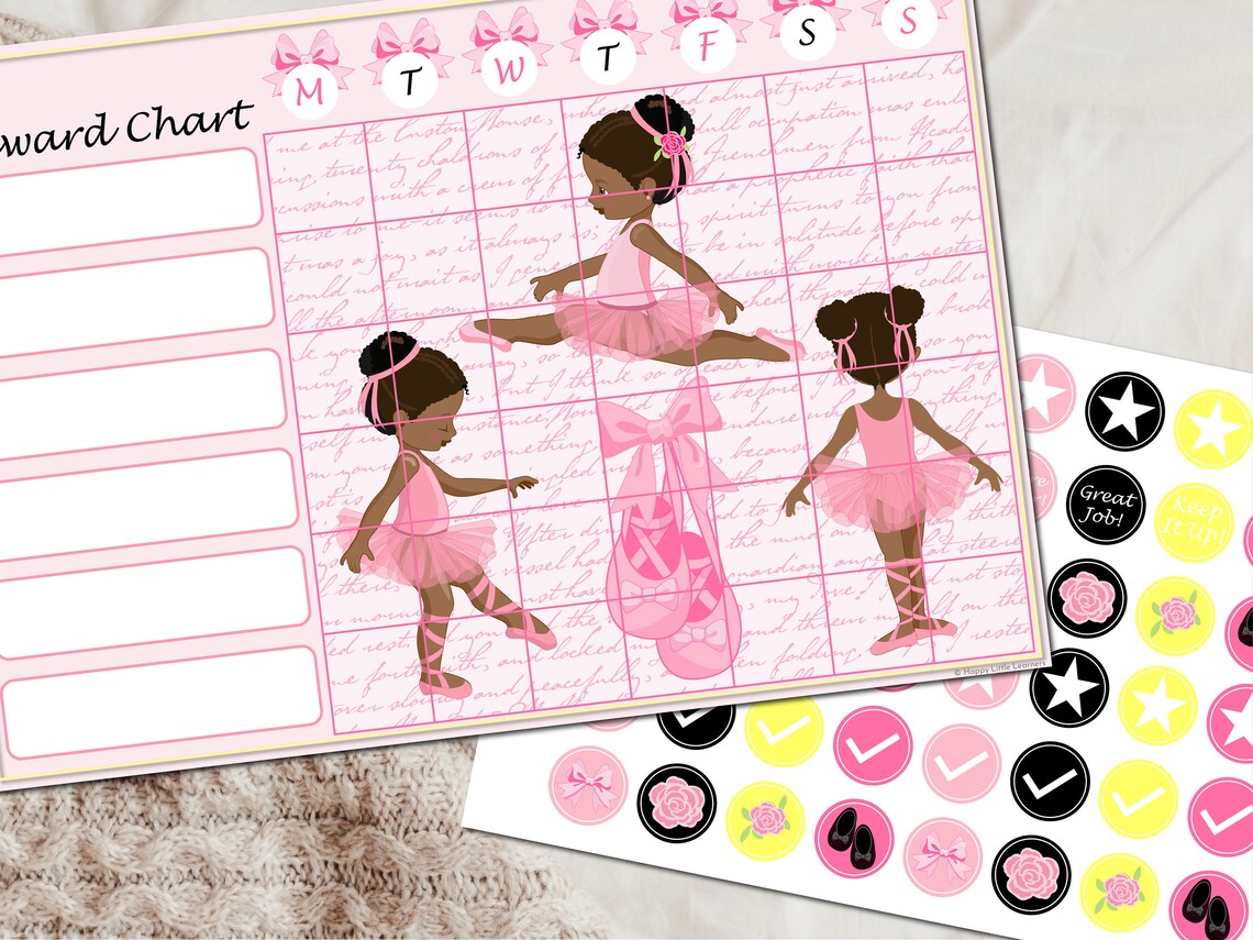 Ballet Chore Chart Toddler Reward Chart Editable Printable - Etsy UK