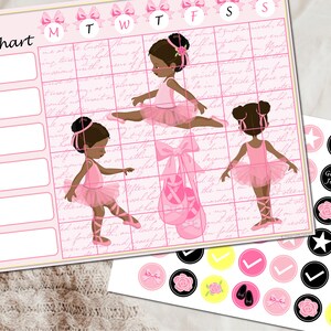 Ballet Chore Chart | Toddler Reward Chart | Editable Printable Behavior ...