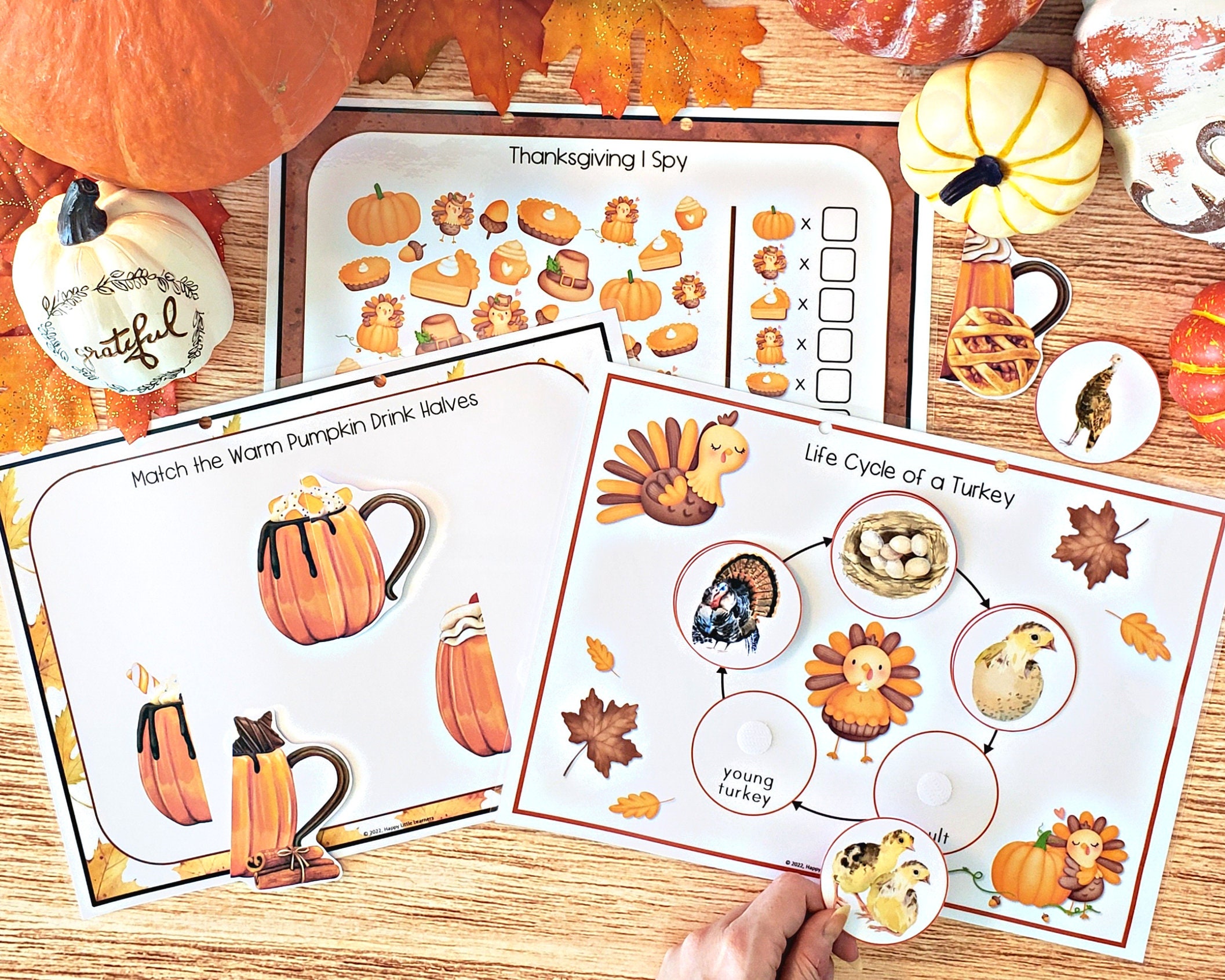 Thanksgiving Busy Book Printable, Toddler Homeschool Learning Binder ...