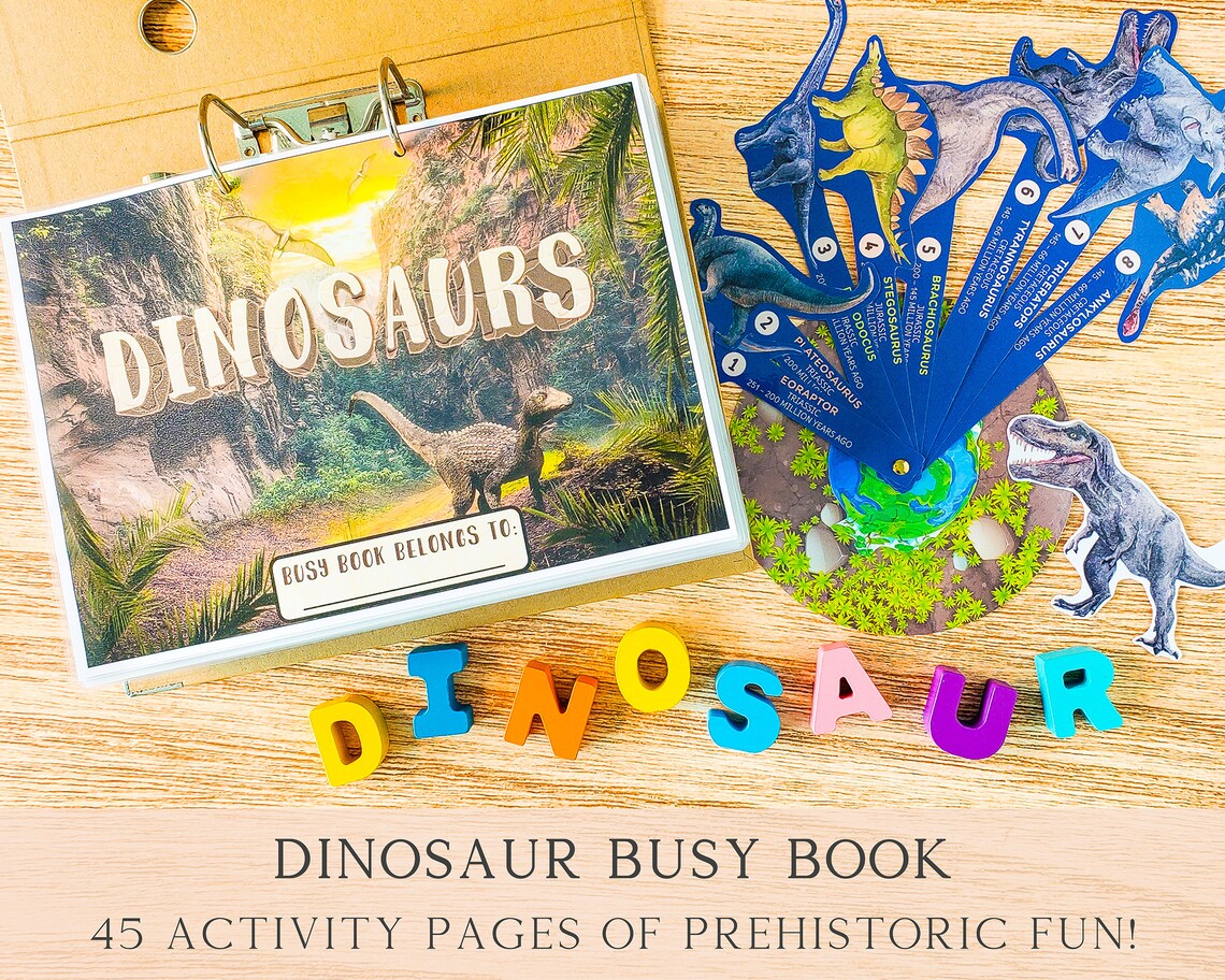 Dinosaur Busy Book Printable Toddler Dino Quiet Book - Etsy