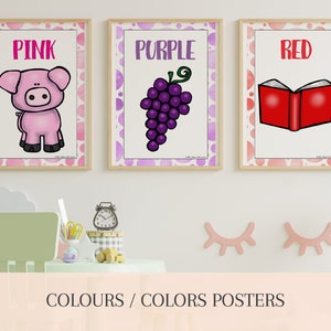 Watercolor Preschool Printable Classroom Color Posters - Etsy