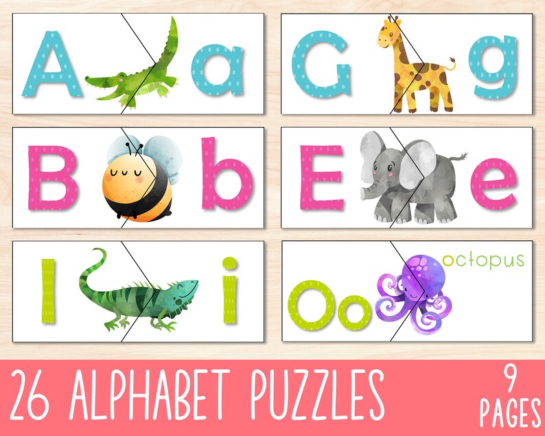 Printable Alphabet Puzzles, Preschool Printable ABC Activity, Cut ...