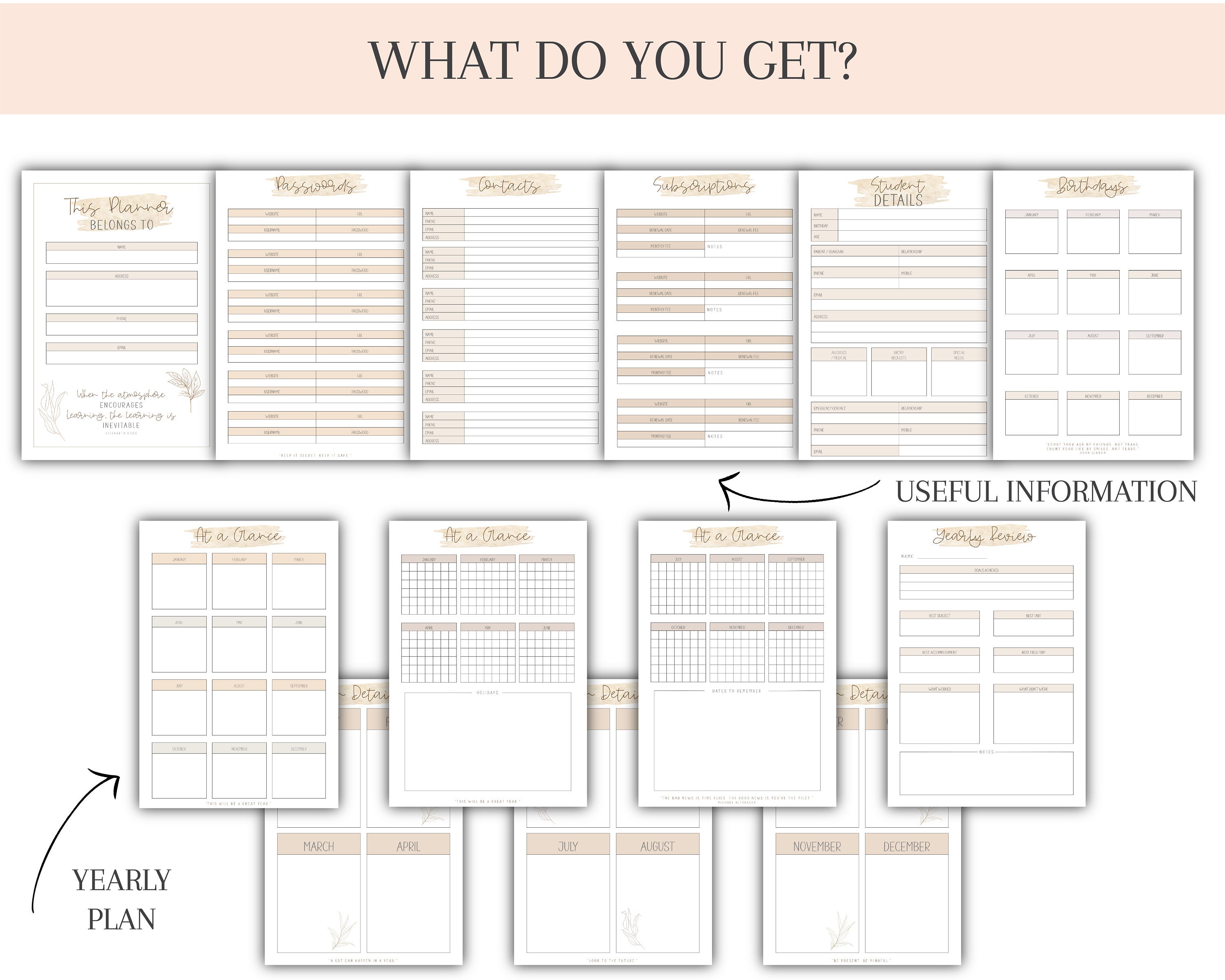 Boho Printable Homeschool Planner Homeschool Organizer - Etsy