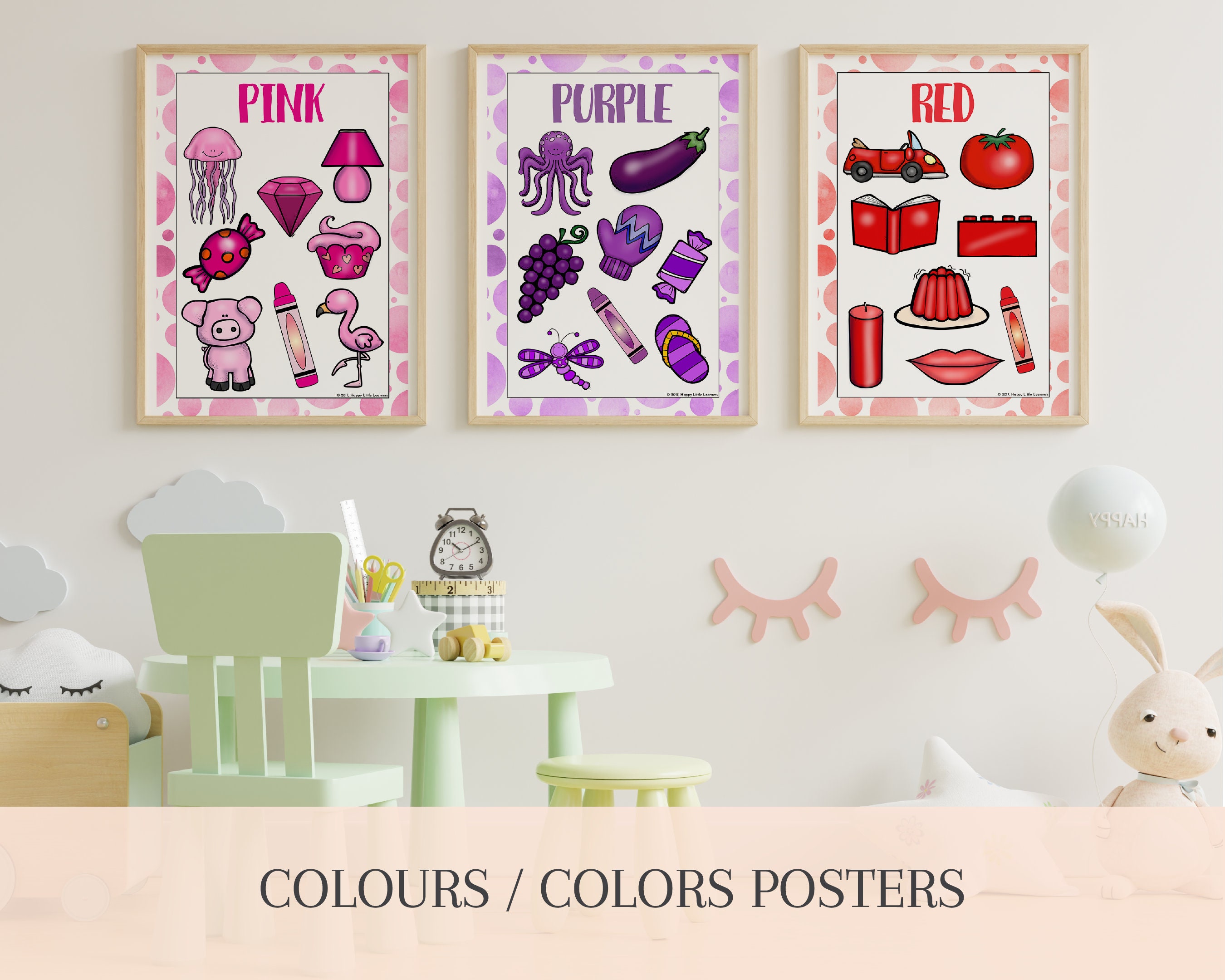 Printable Colors Posters for Classroom Wall Art, Kindergarten Home ...