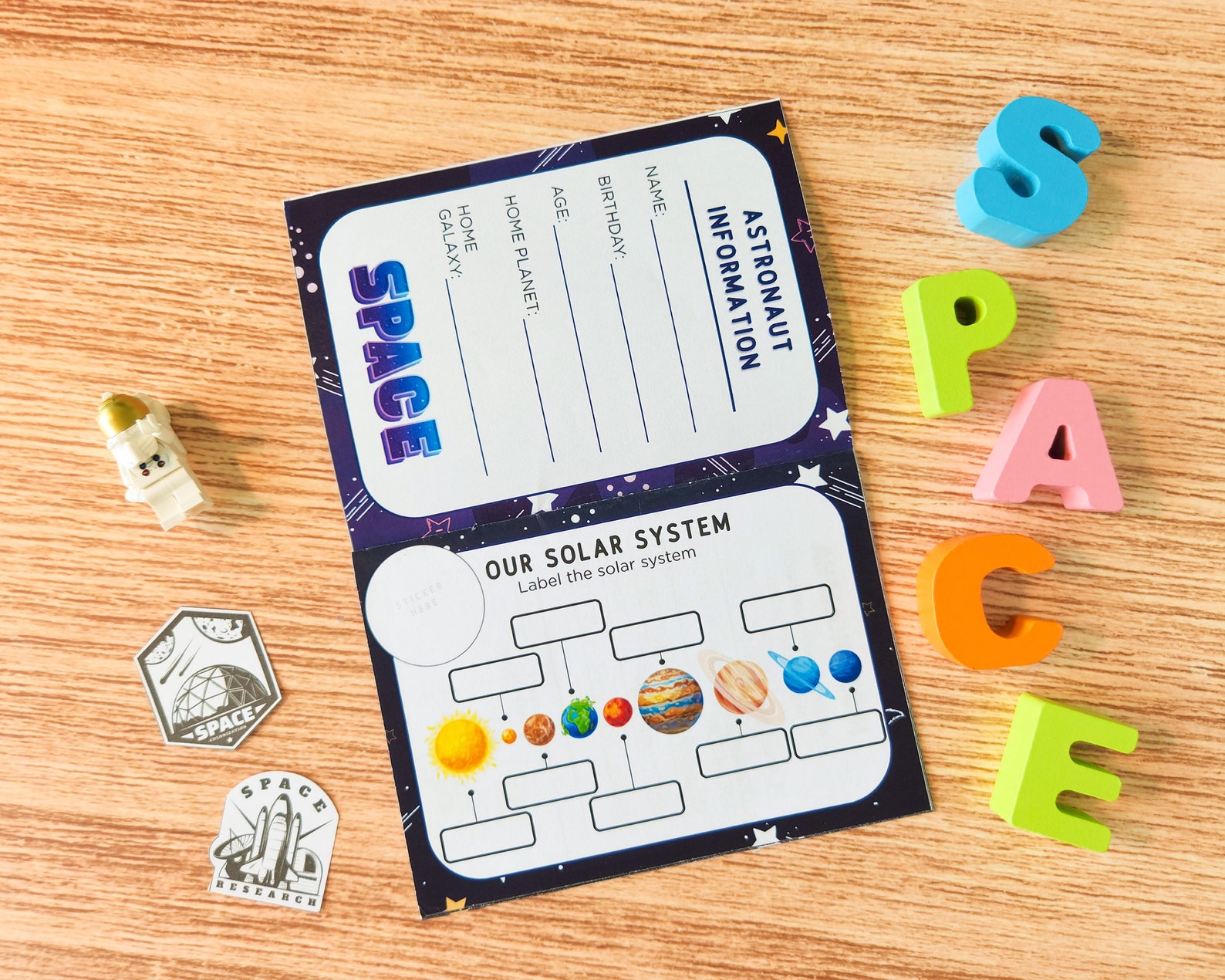 Solar System Astronaut Passport, Printable Toddler Space Planets ...