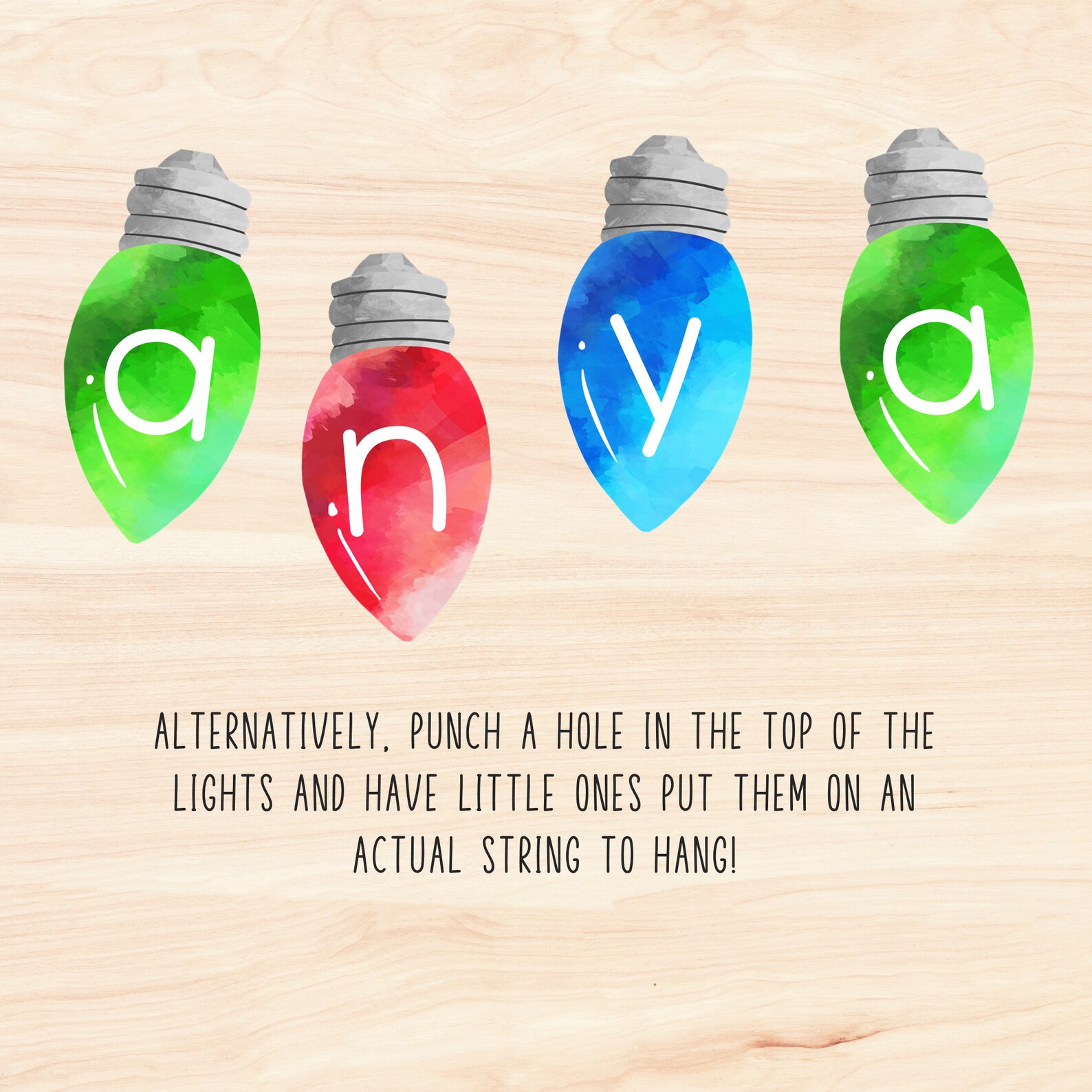 Christmas Lights Name Activity, Holiday Lights Name Craft, Toddler Name ...