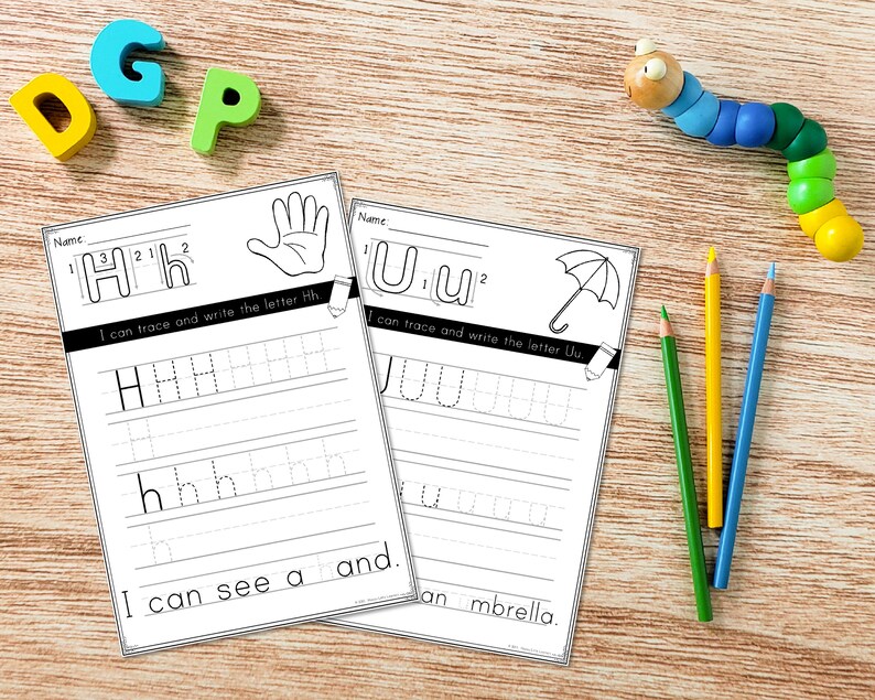Alphabet Letter Tracing Preschool Printables Worksheet, ABC Handwriting ...
